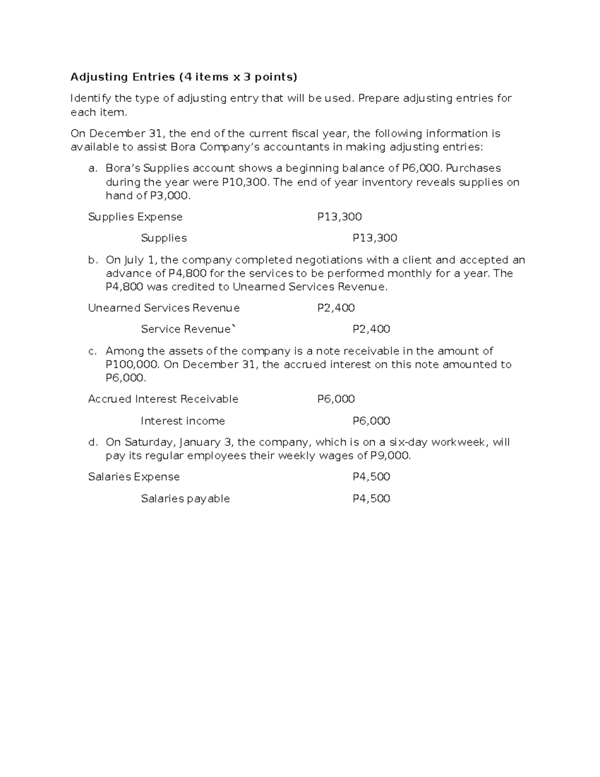03 Activity 1 - ARG Oct 5 - Adjusting Entries (4 items x 3 points ...