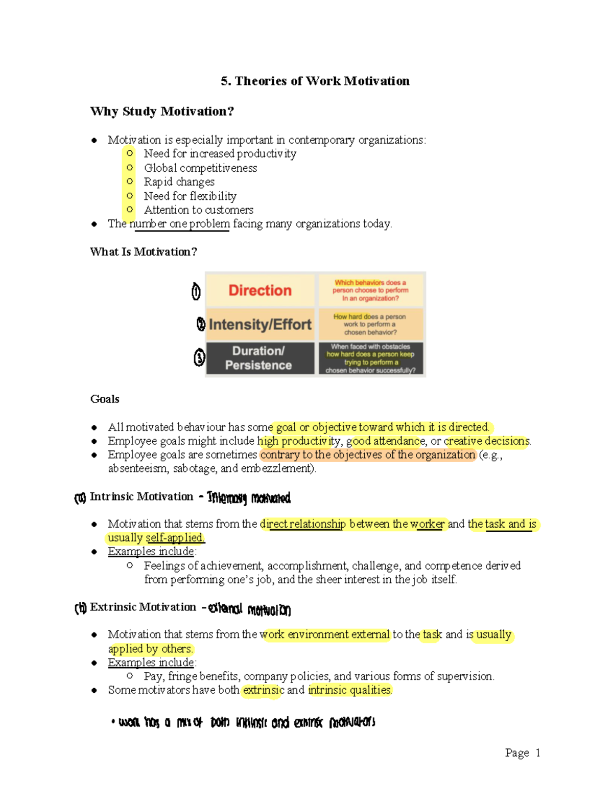 5. Theories of Work Motivation - 5. Theories of Work Motivation Why ...