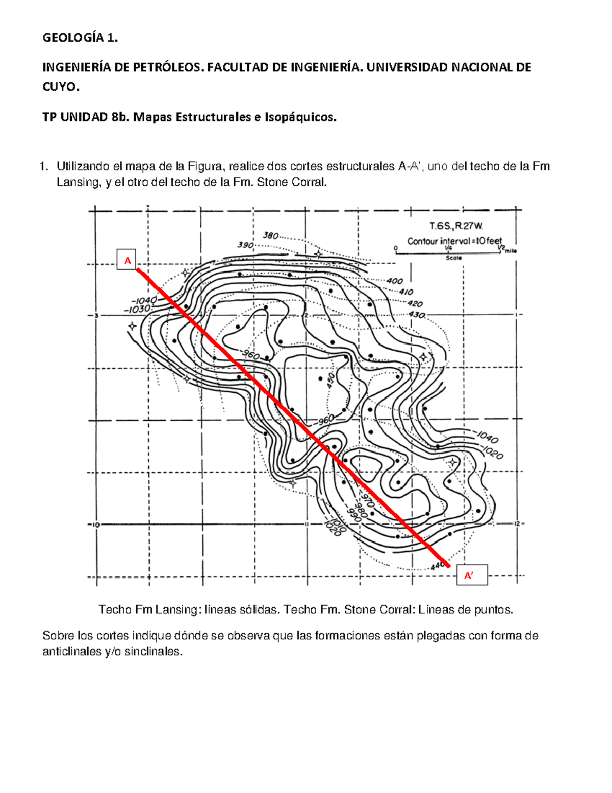 TPUnidad 8b Mapa Estructural - GEOLOGÍA 1. INGENIERÍA DE PETRÓLEOS ...