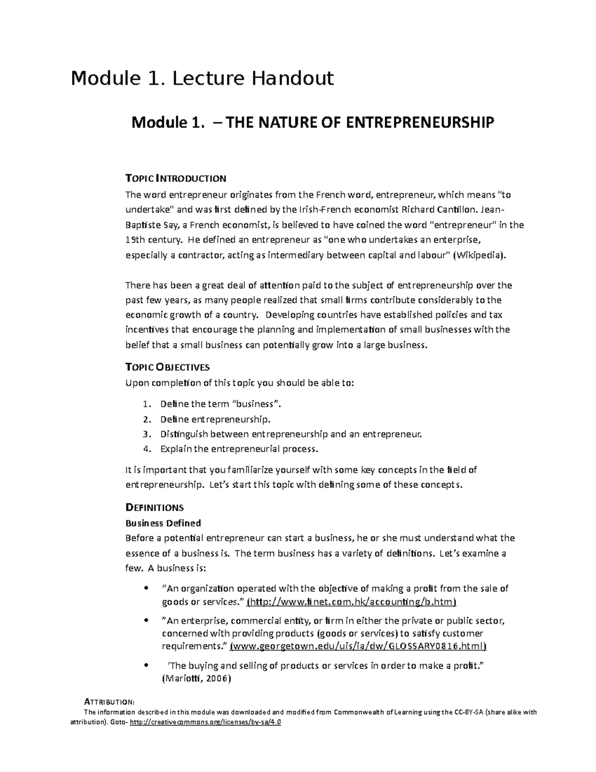 Module+1+Lectue+Handout copy - Module 1. Lecture Handout Module 1 ...