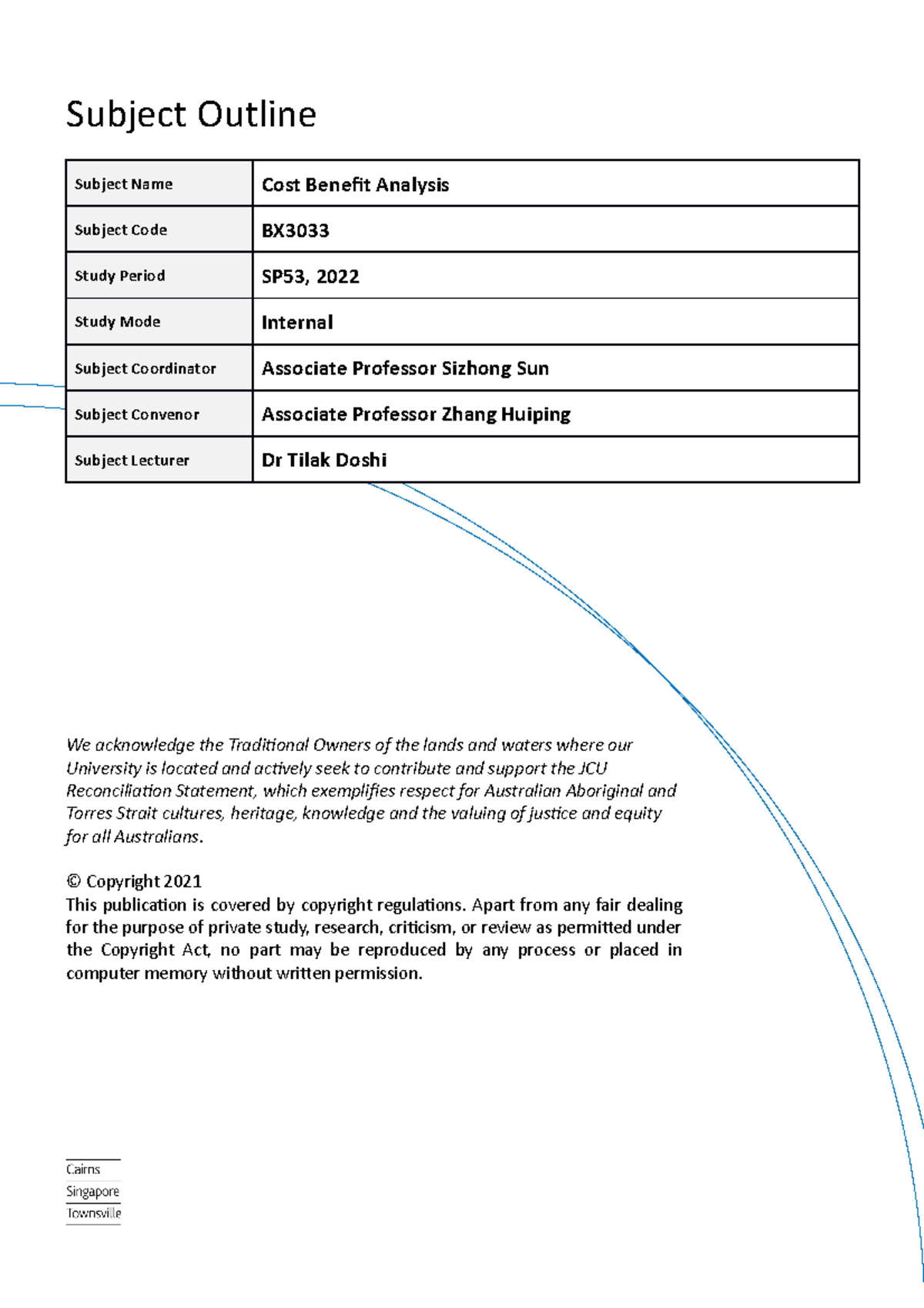 2021-Subject-Outline-BX3033 Singapore SP53 final - Subject Outline ...