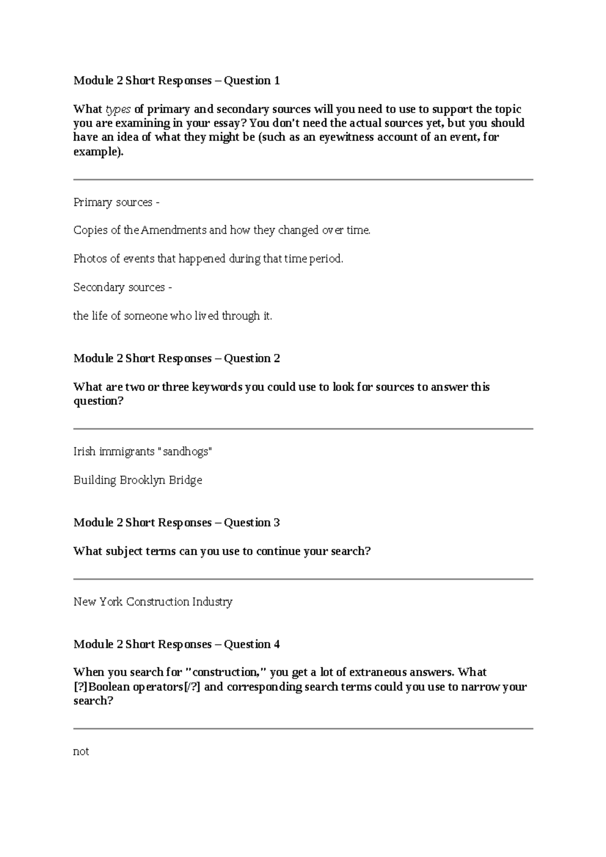 Module 2 Short Responses - Module 2 Short Responses – Question 1 What ...