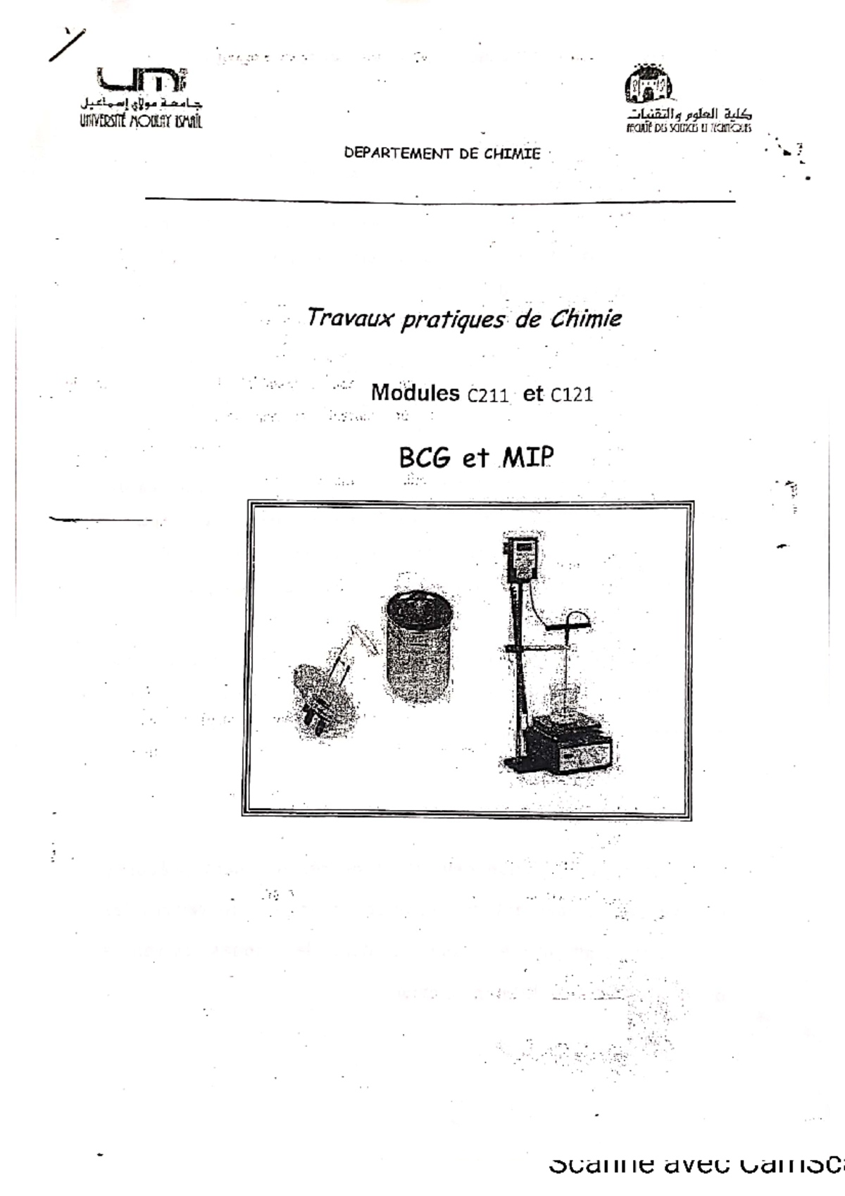 Tp chimie - Chimie Generale - Studocu