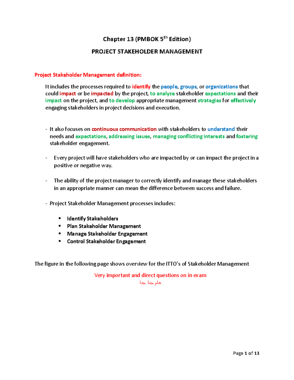 Project Stakeholder Managment 5th Edition - Chapter 13 (PMBOK 5th ...
