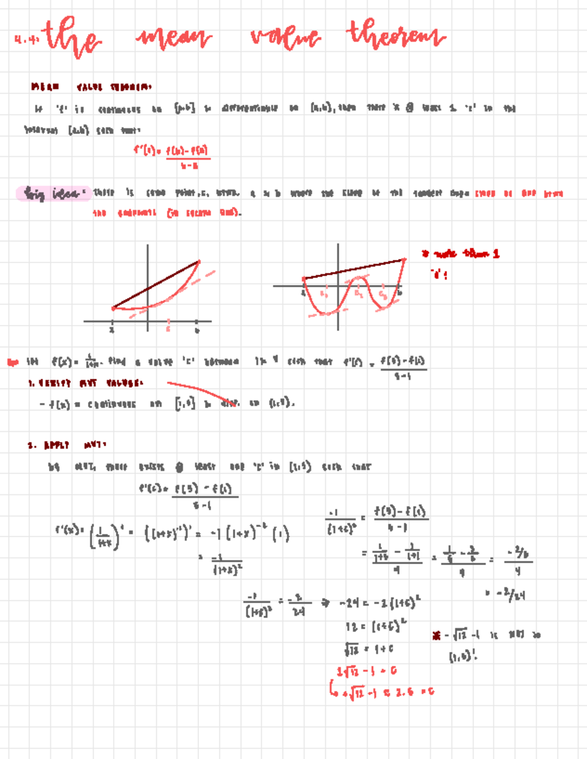 Math 10a-Mean Value Theorem - a. " tlff tableaux image theogony MEAN ...