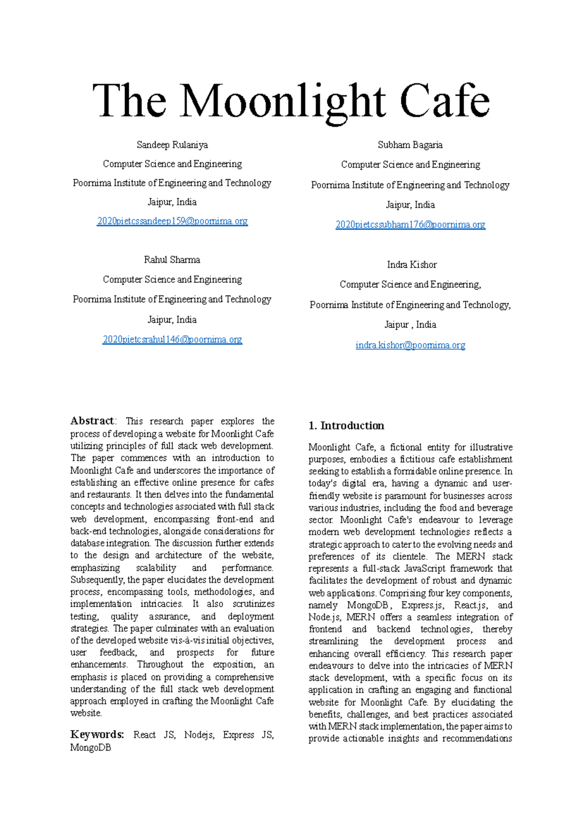 The Moonlight Cafe - The Moonlight Cafe Sandeep Rulaniya Computer ...