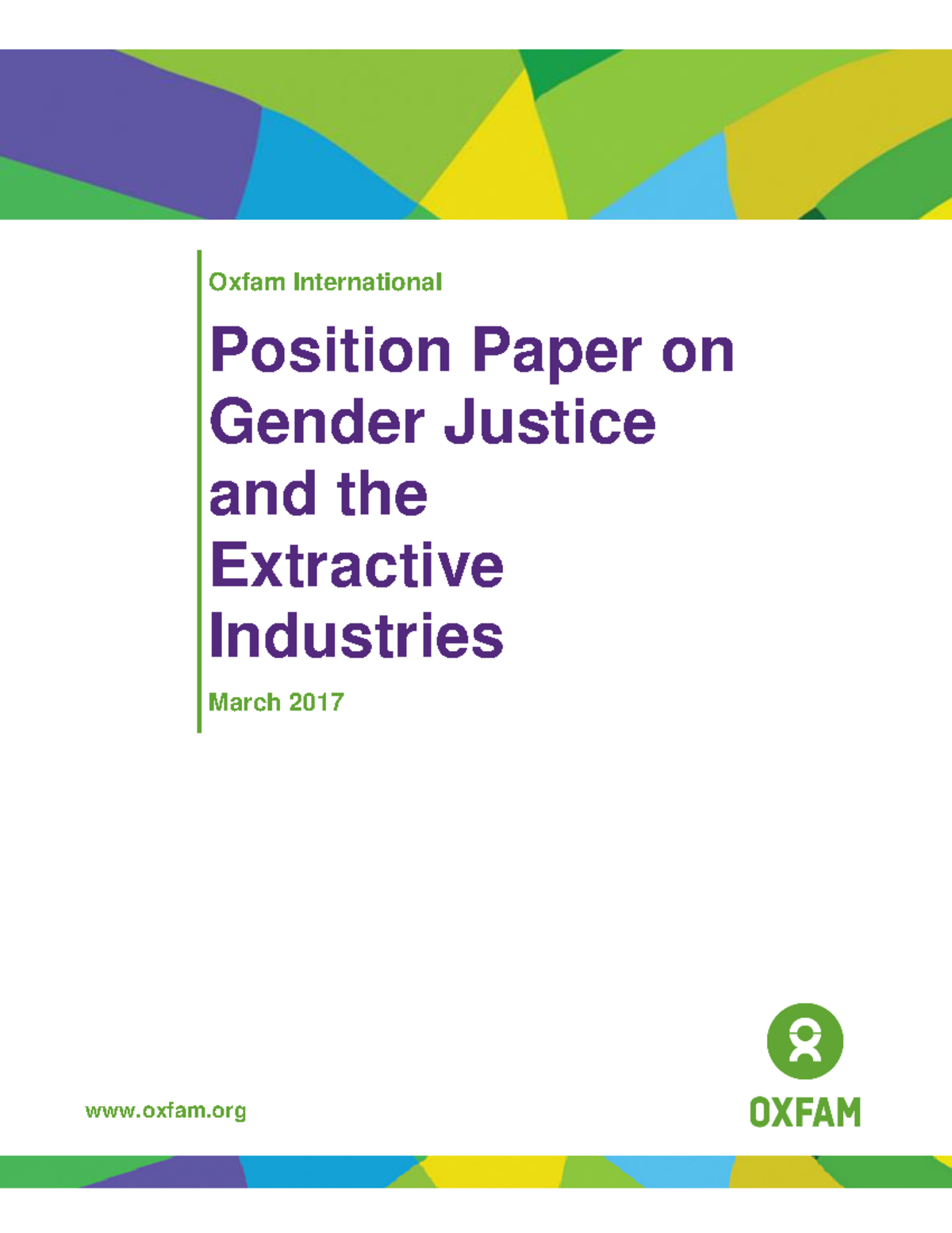 EI and GJ position paper v - Oxfam International Position Paper on ...