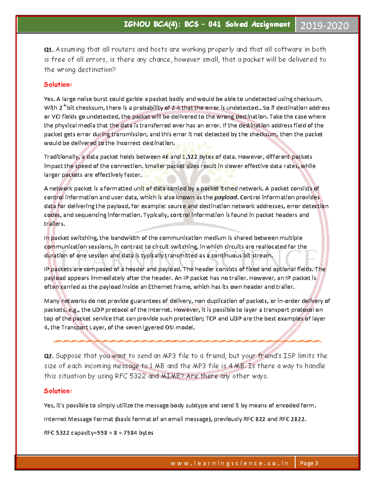 BCS - 041 - 000 - IGNOU BCA(4): BCS – 041 Solved Assignment 2019 - 2020 w w w. l e a r n i n g s ...