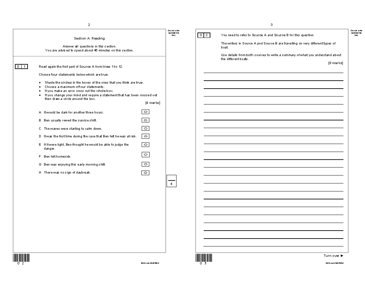 GCSE English Language Paper 2 - 2 02 IB/G/Jun19/8700/ Do not write ...