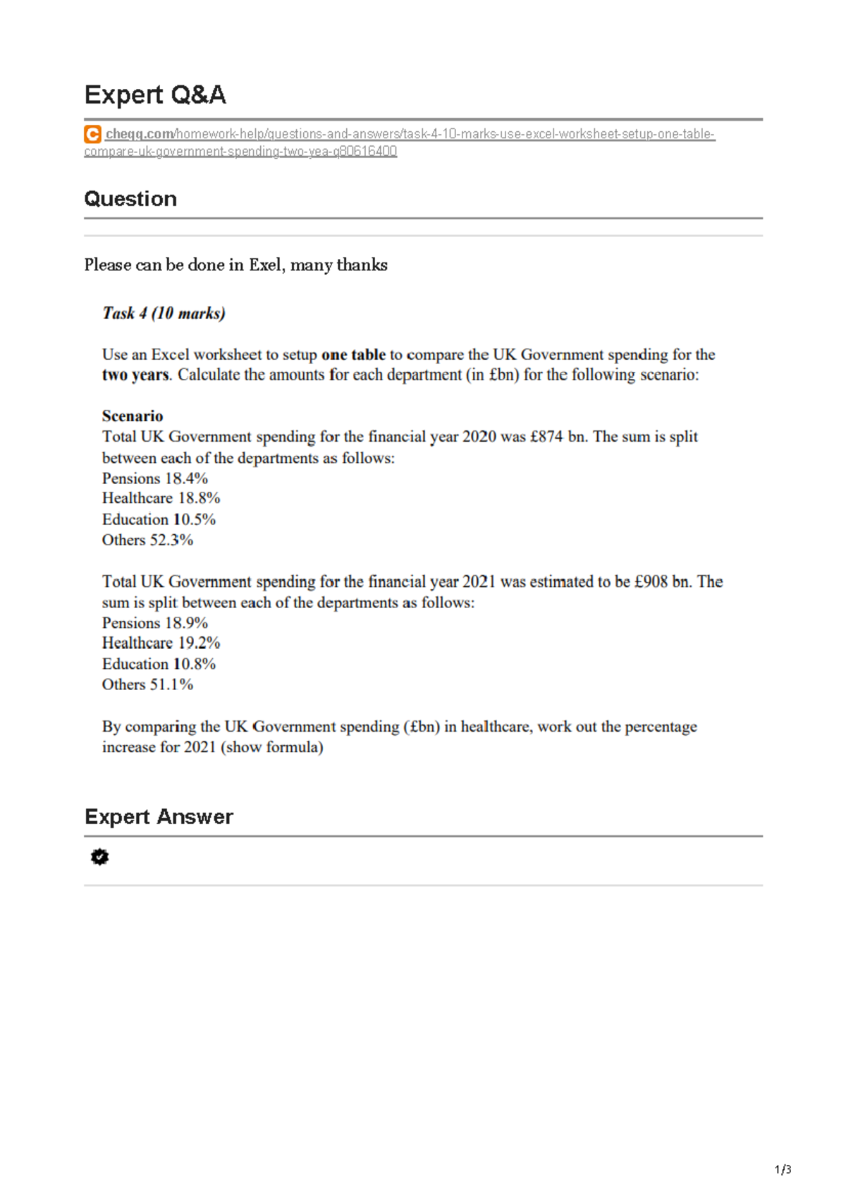 Chegg - Mathmetics Practice Test - 1/ Expert Q&A - Studocu