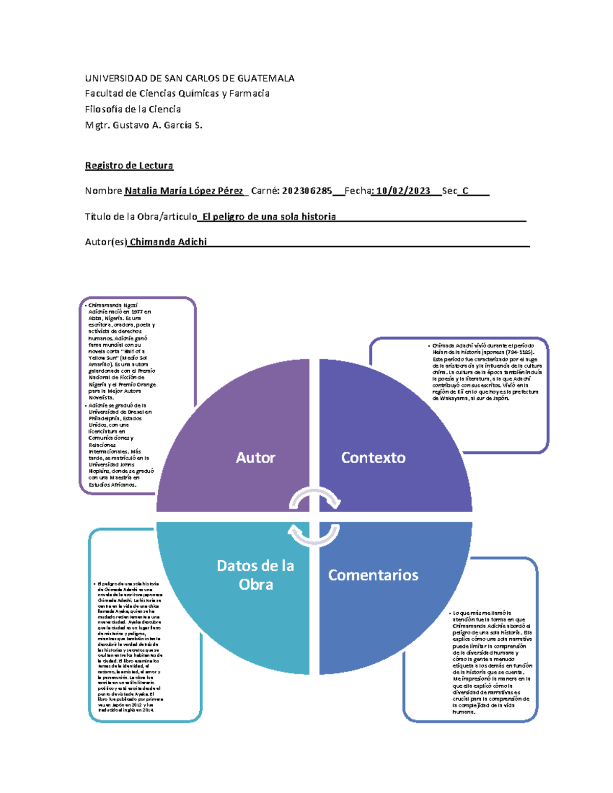 El peligro de una sola historia Chimada Adachi - UNIVERSIDAD DE SAN ...