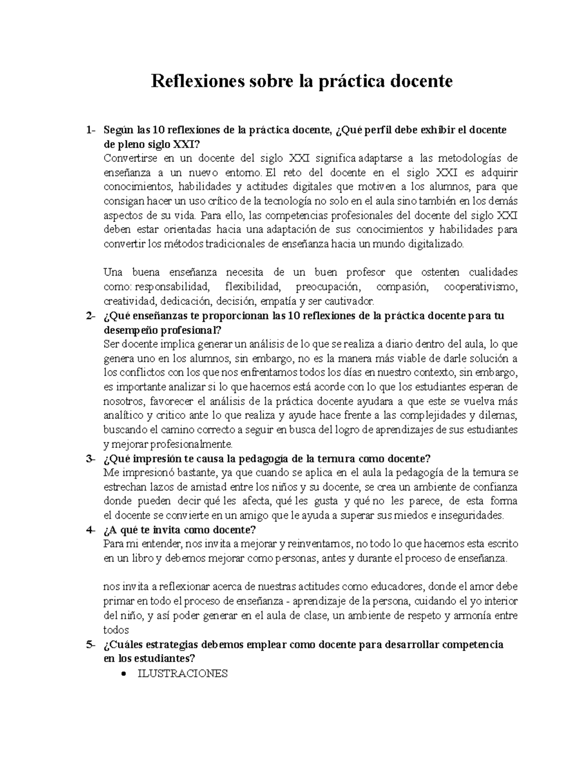 Según las 10 reflexiones de la práctica docente - El reto del docente ...