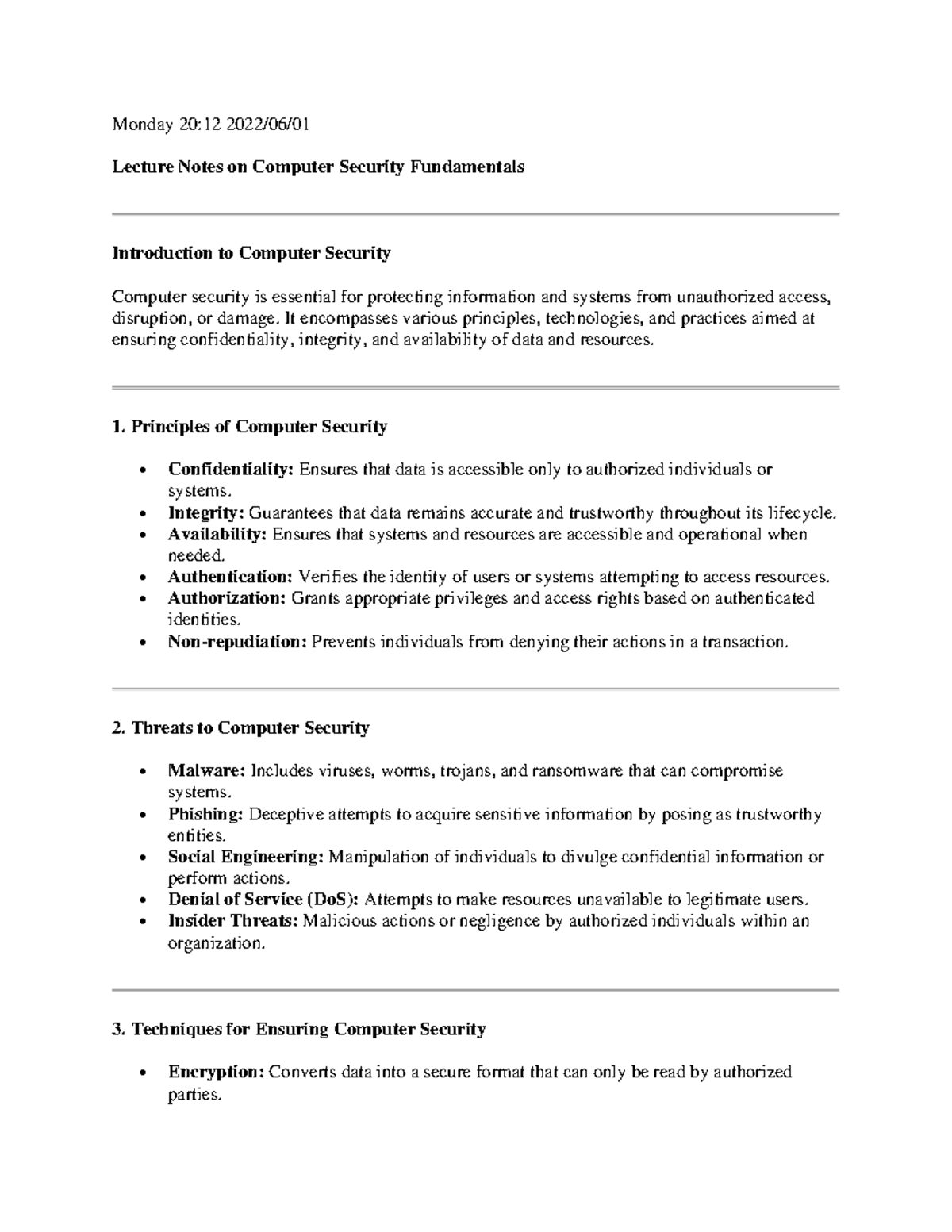 Monday 20 - notes - Monday 20:12 2022/06/ Lecture Notes on Computer ...