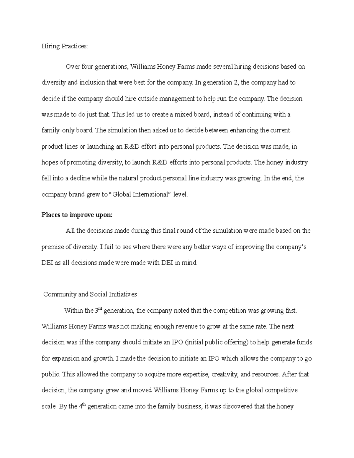 JW BUS 400 Module 6 Journal (revised) - Hiring Practices: Over four ...