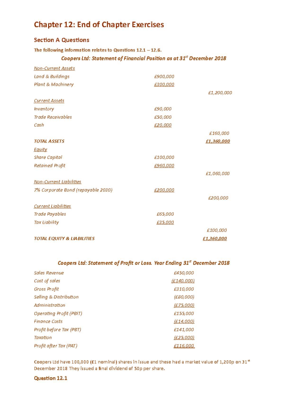 LOB 4th Ed. - Chapter 12 Exercises - Answers - Chapter 12: End of Chapter Exercises Section A ...