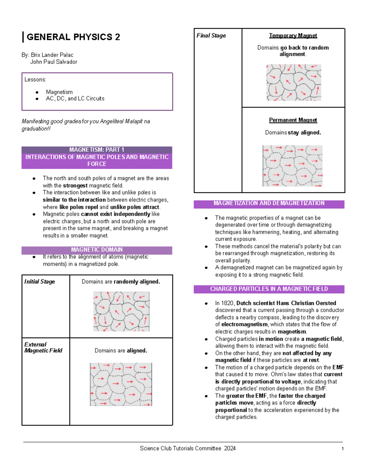 Physics- Reviewer- Final - | GENERAL PHYSICS 2 By: Brix Lander Palac ...