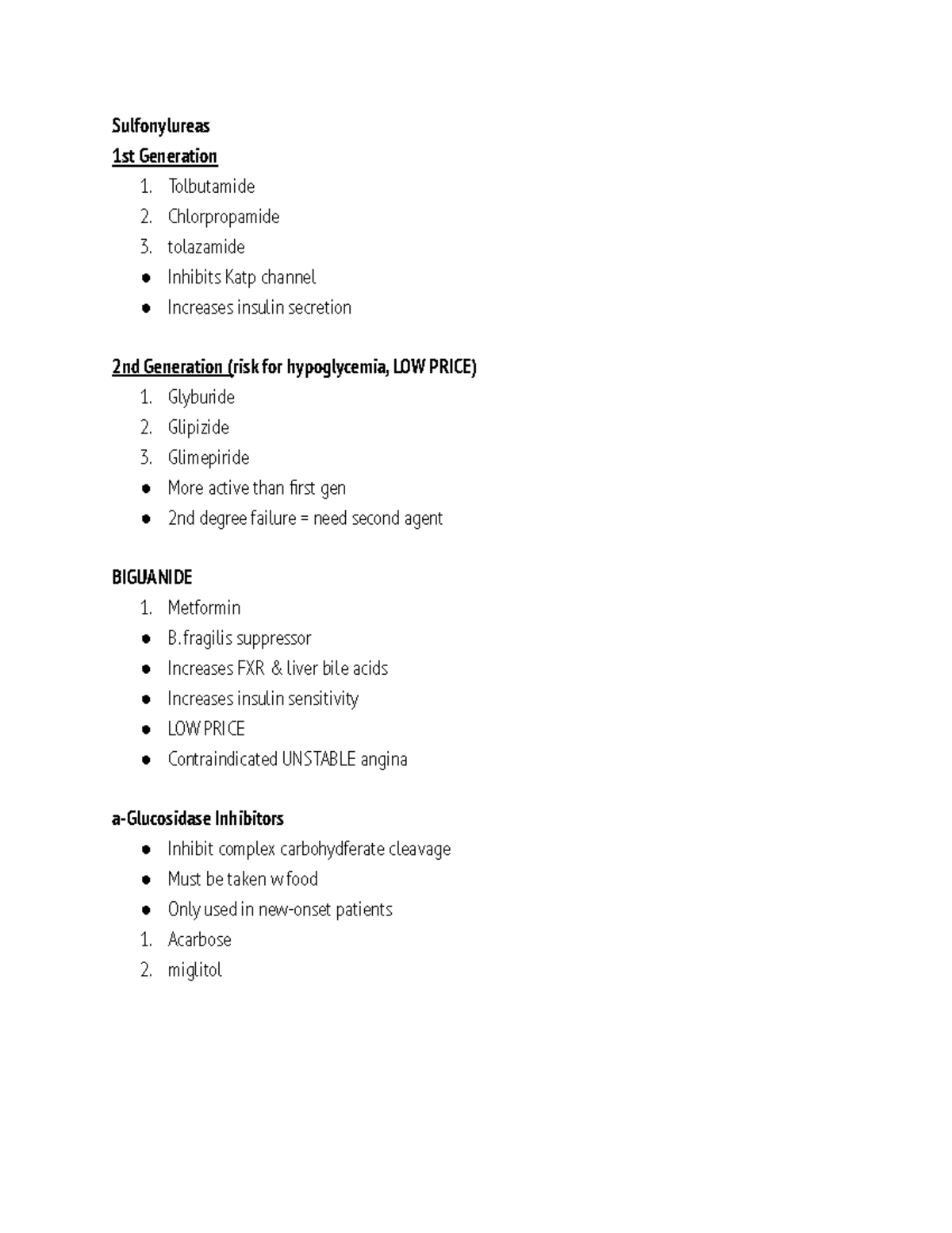 Diabetes Therapeutics Part 3 - Sulfonylureas 1st Generation 1 ...