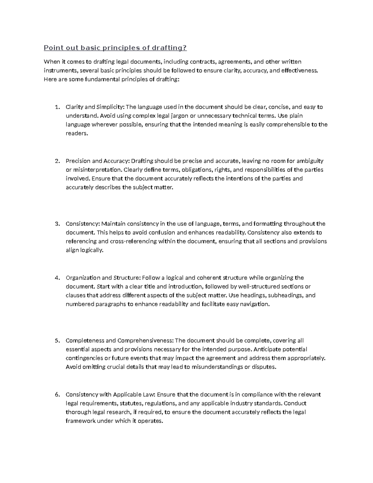 Basic priciples of drafting - Point out basic principles of drafting? When it comes to drafting ...
