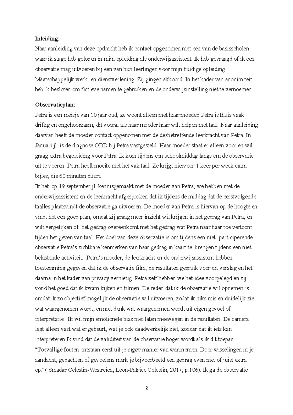 Paper waarnemen observeren jaar 1 - Inleiding: Naar aanleiding van deze ...