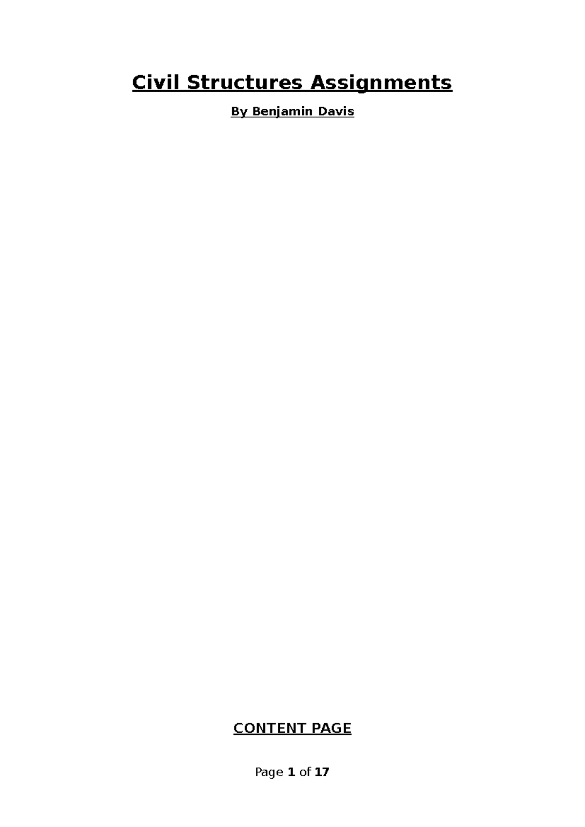 Civil Structures Assignments - - Studocu