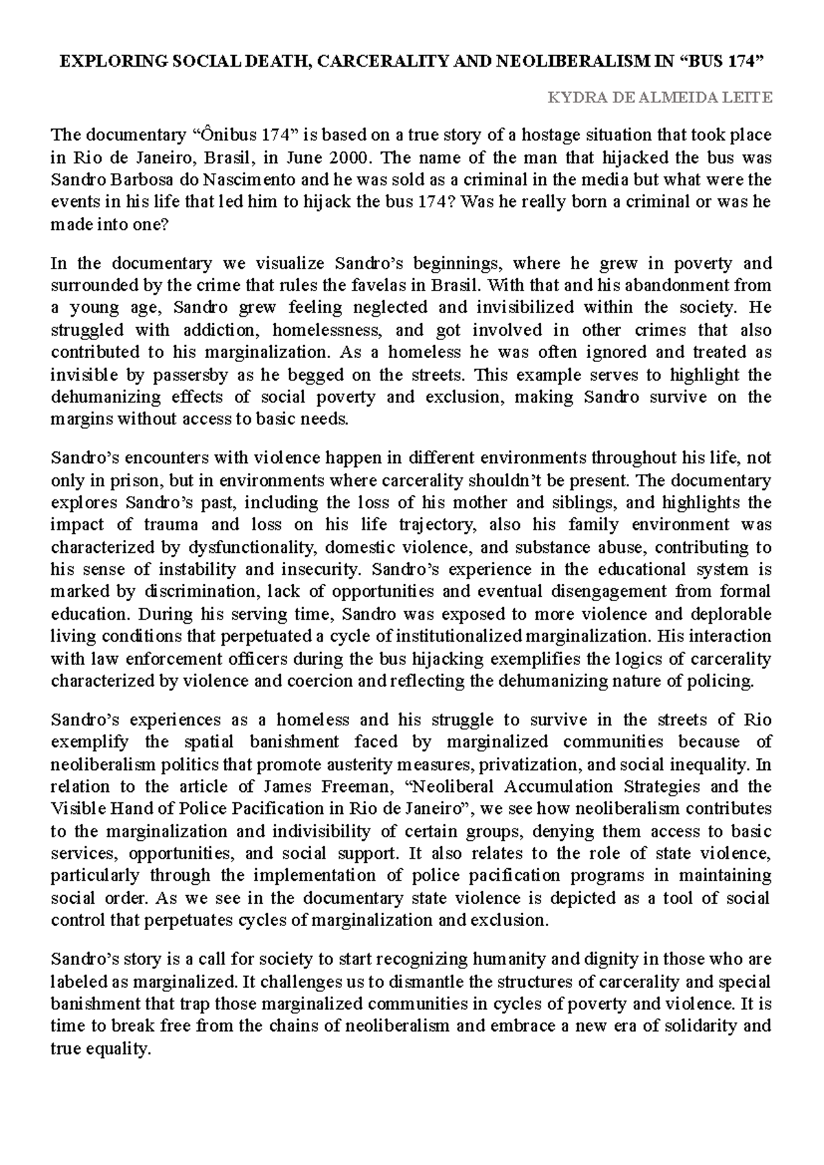 Exploring social death - EXPLORING SOCIAL DEATH, CARCERALITY AND ...