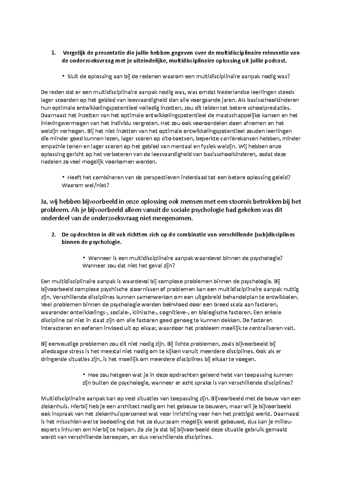 MZM opdracht reflectie Elisa Nap - 1. Vergelijk de presentatie die jullie hebben gegeven over de ...