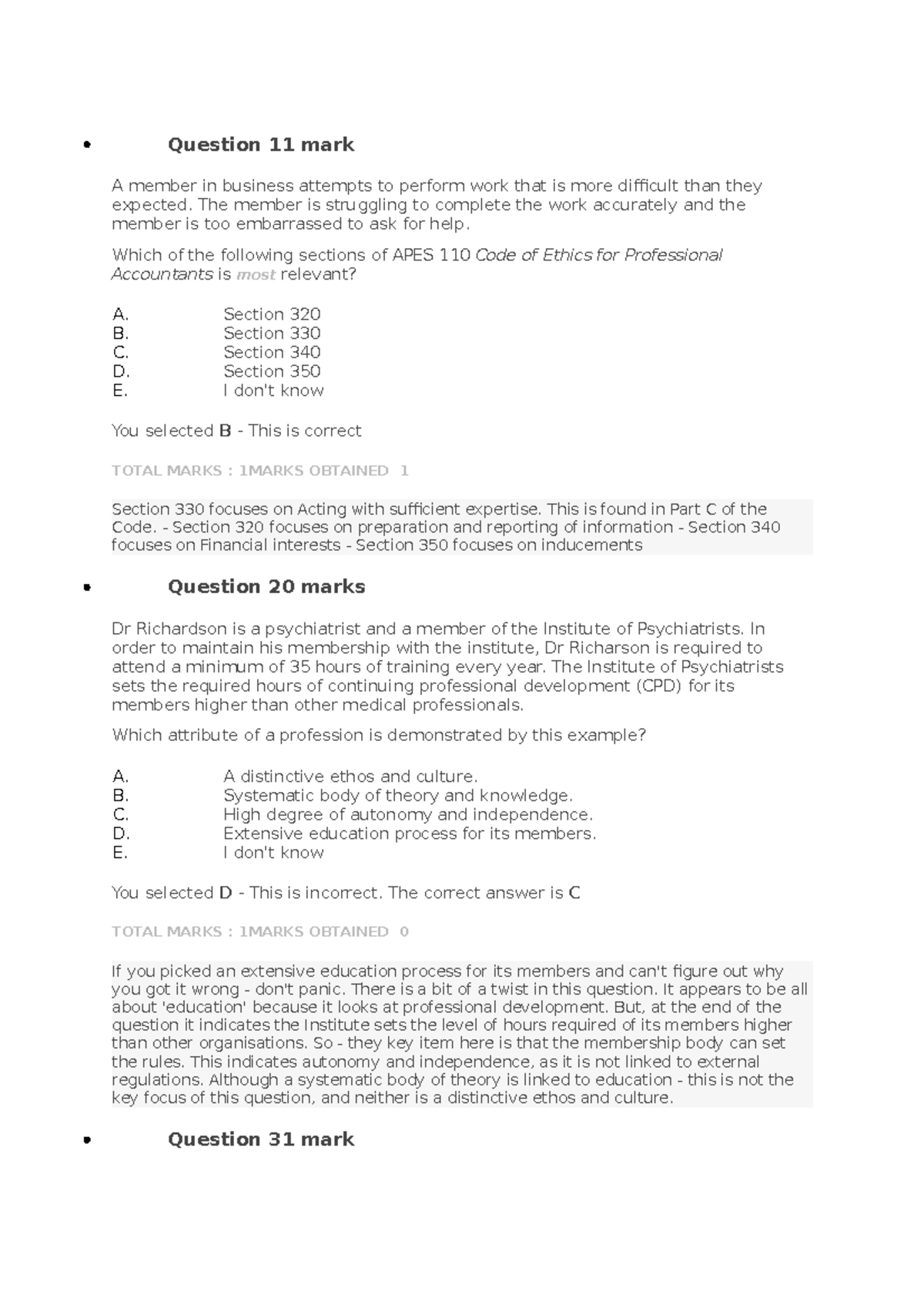 Practice test 2 - cpa australia notes - Question 11 mark A member in ...