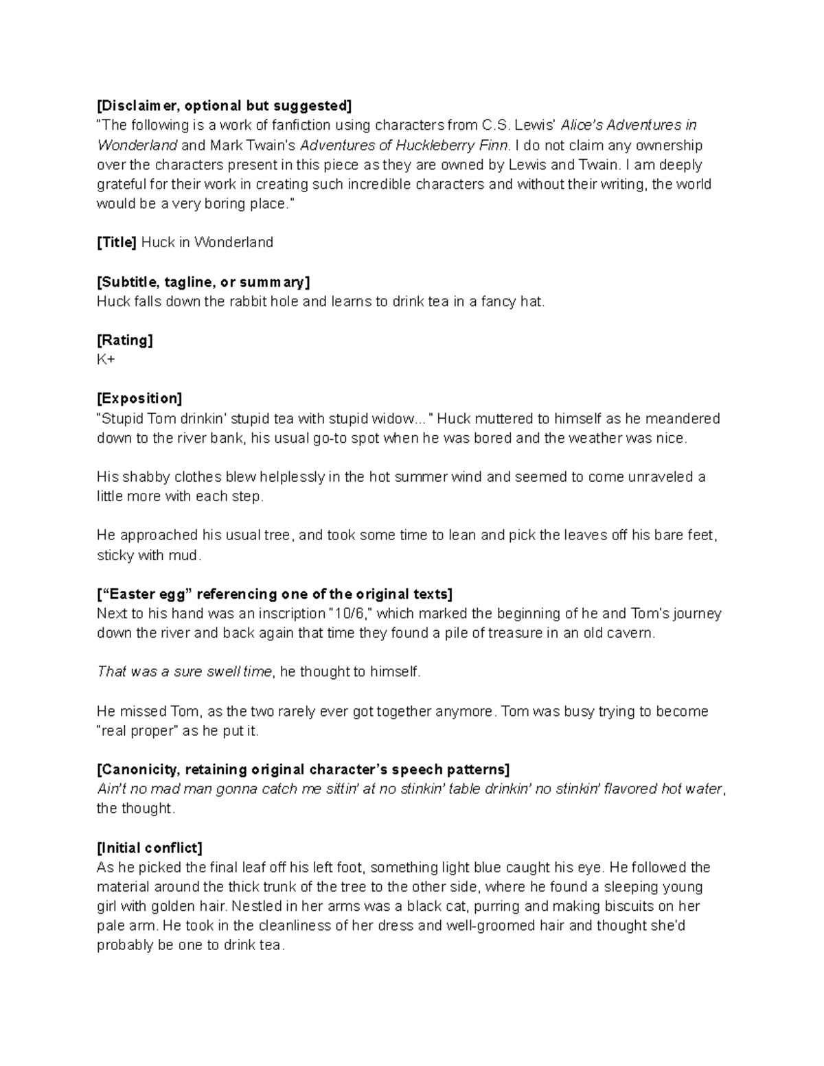 Annotated-Fanfiction-Page - [Disclaimer, optional but suggested] “The ...