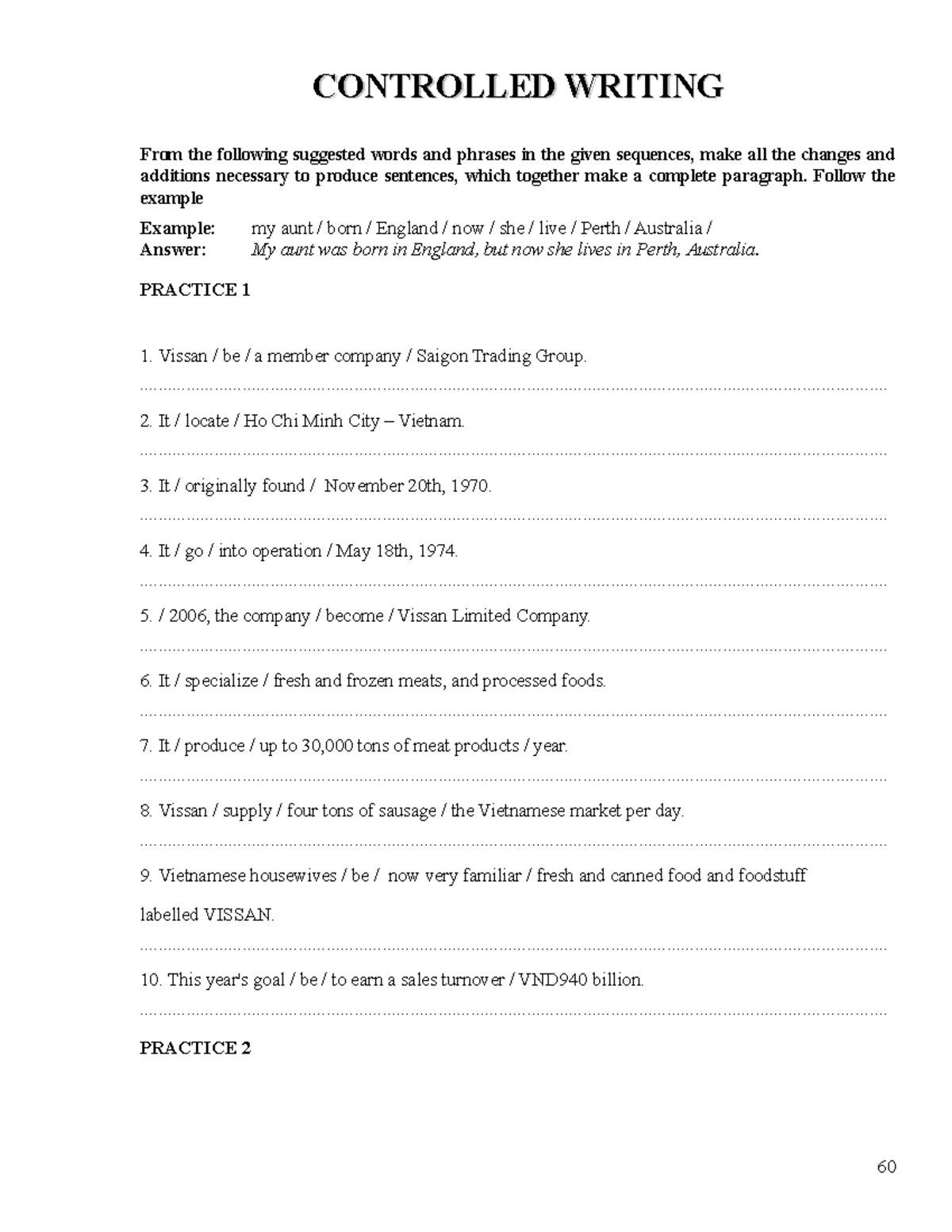 Controlled Writing - Anh Văn - CONTROLLED WRITINGCONTROLLED WRITING ...