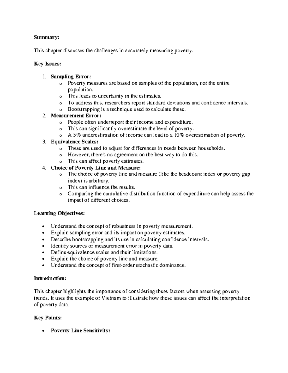 CH 5 - This is poverty and income distribution notes - Summary: This ...