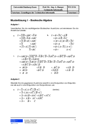 Tutorium Übungsblatt 3 – DNF, KNF, Schaltungen - Universität Duisburg ...