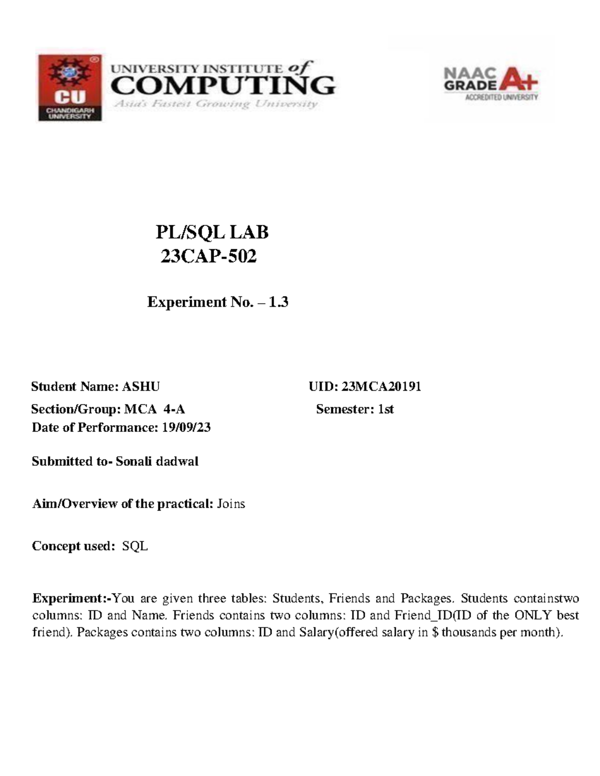 sql worksheet 1.3 how to install virtual box - PL/SQL LAB 23CAP ...