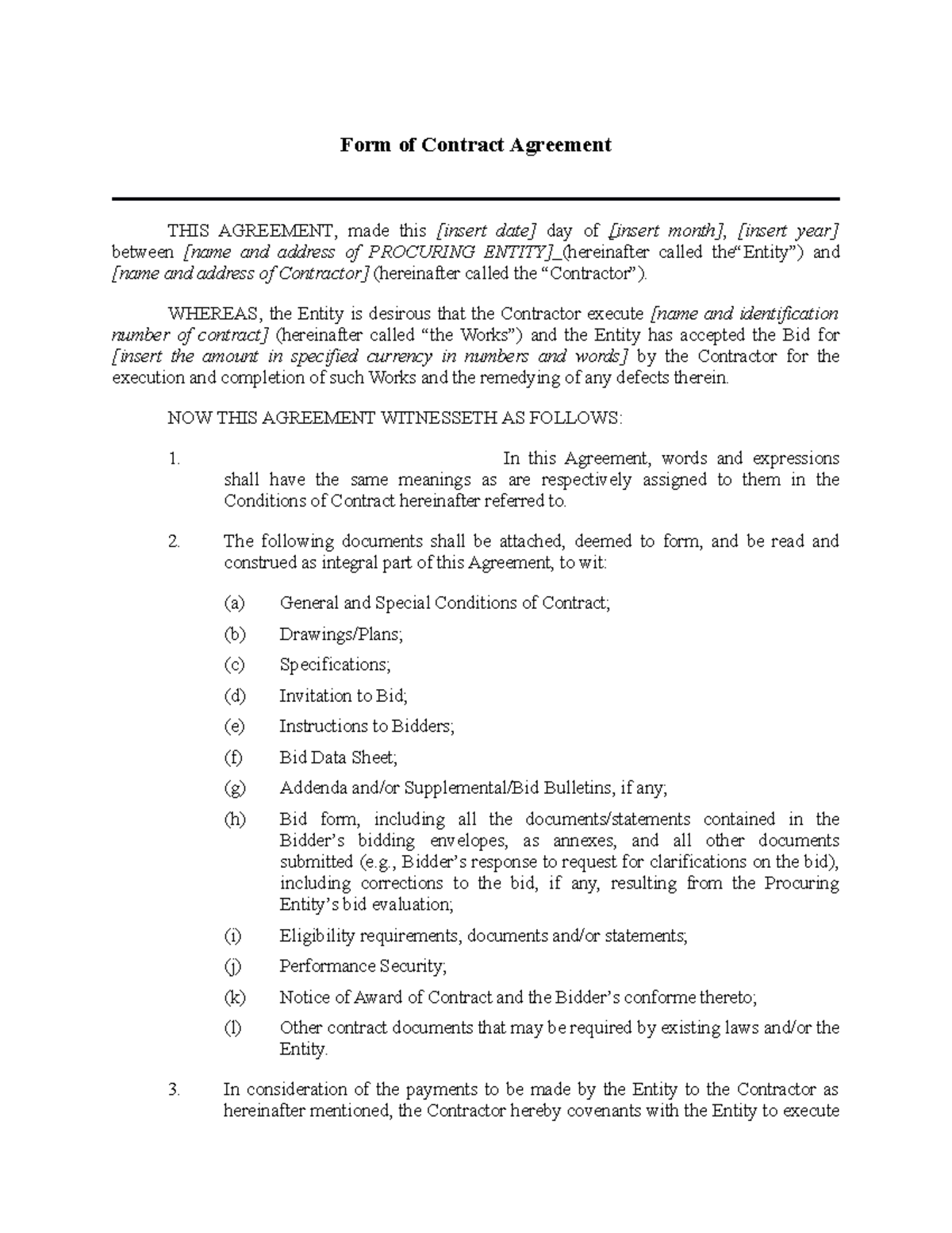 4 Contract Agreement For Construction Form Of Contract Agreement 4-contract-agreement-for-construction-form-of-contract-agreement