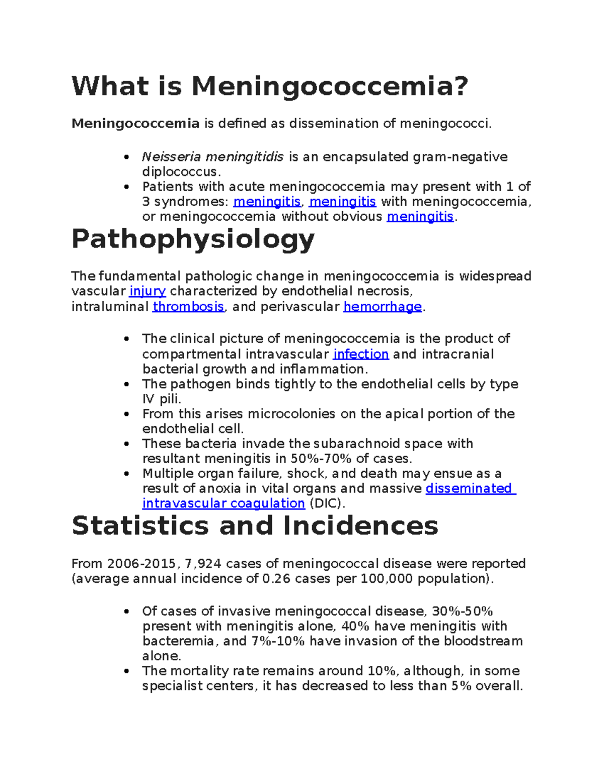 What is Meningococcemia - What is Meningococcemia? Meningococcemia is ...