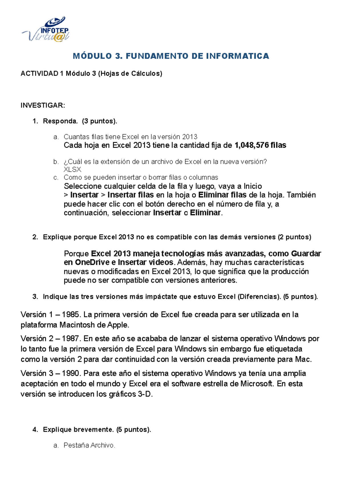 Actividad 3 Modulo 3 Lorena Arias - MÓDULO 3. FUNDAMENTO DE INFORMATICA ...