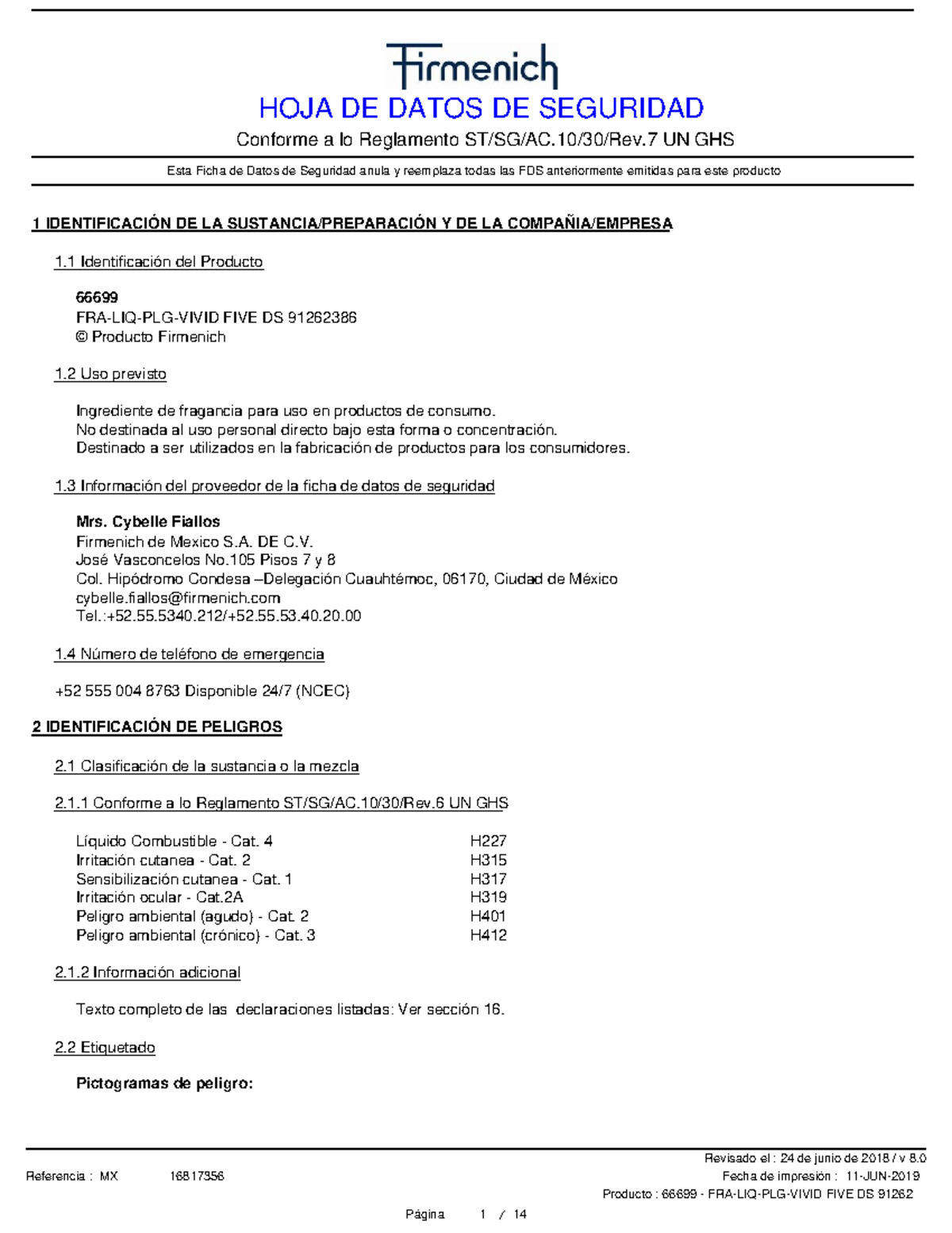 66699 FRA-LIQ-PLG- Vivid FIVE DS 91262386 - Referencia : MX 16817356 ...