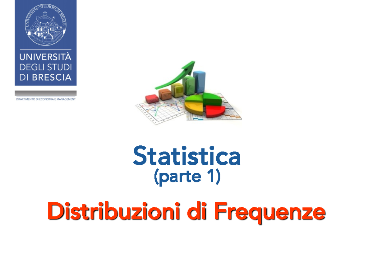 4 - Distribuzioni di frequenze 1 slide - Statistica (parte 1 ...