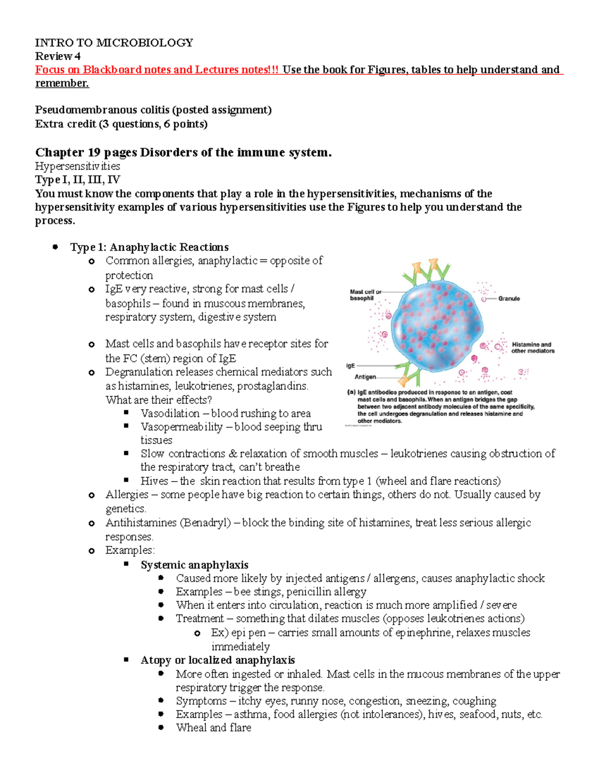 Micro Final copy - INTRO TO MICROBIOLOGY Review 4 Focus on Blackboard ...