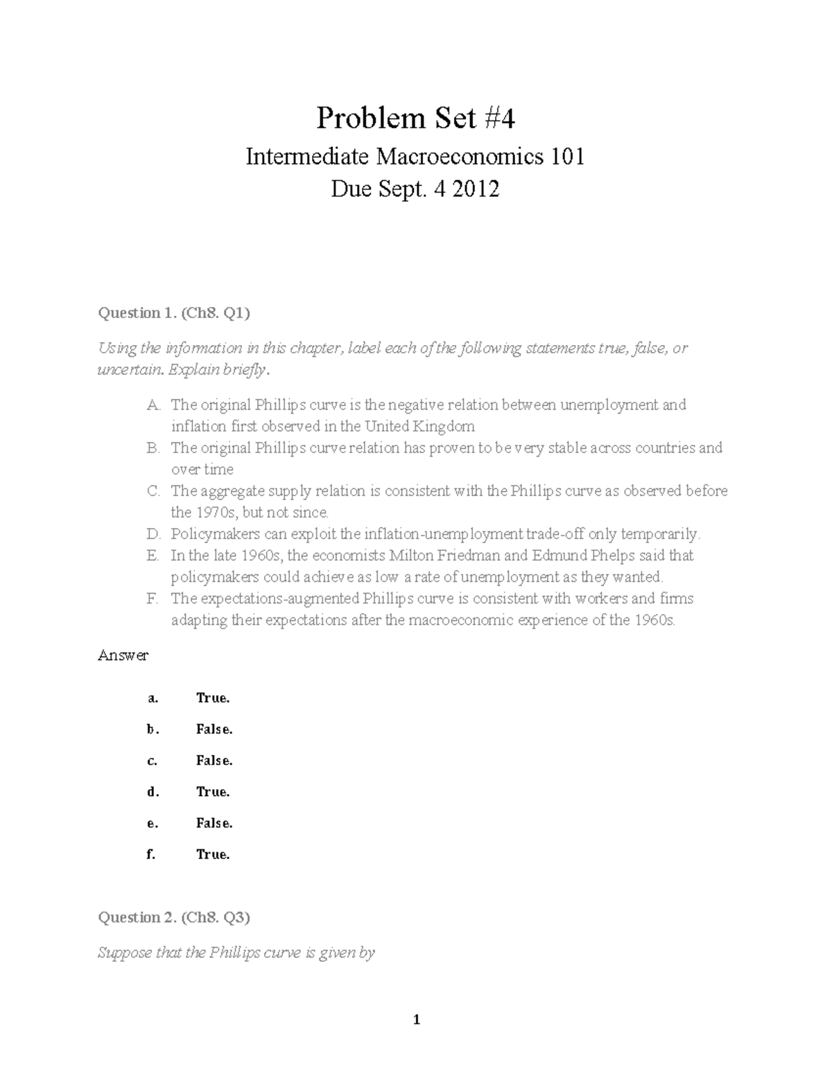 Set 1 - Using the information in this chapter, label each of the ...
