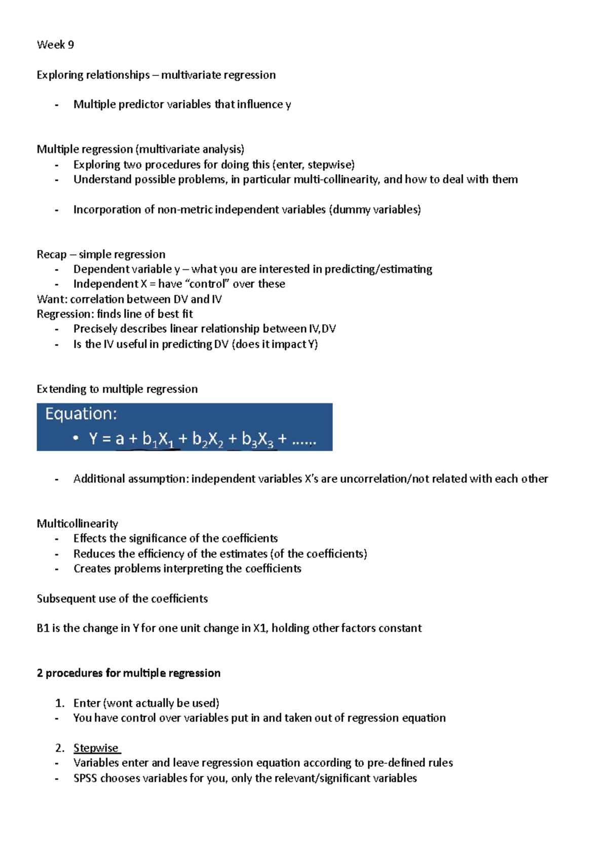 Week 9 - multivariate regression - Week 9 Exploring relationships ...