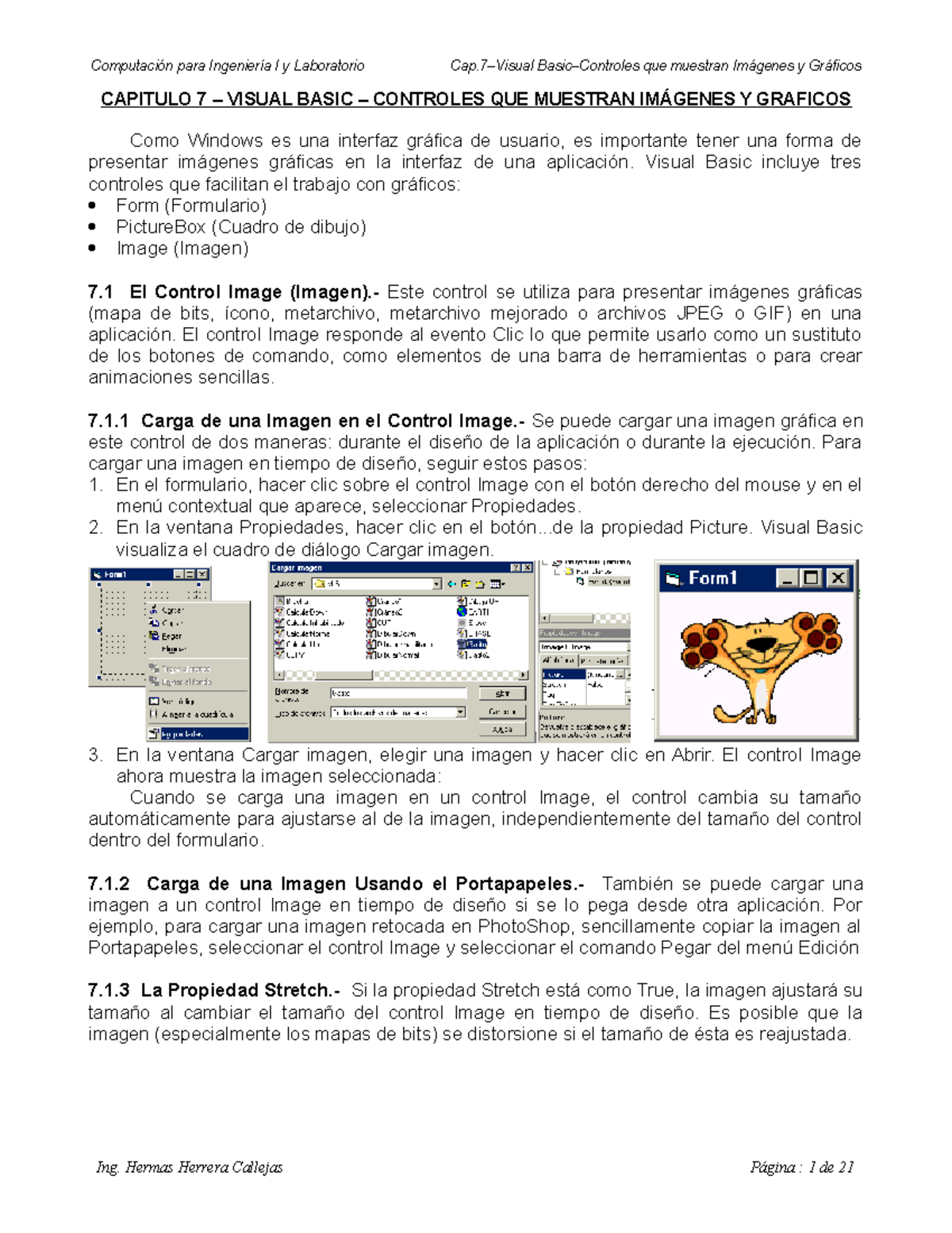 Capítulo 7 Controles que Muestr Imág y Gráf - CAPITULO 7 – VISUAL BASIC – CONTROLES QUE MUESTRAN ...