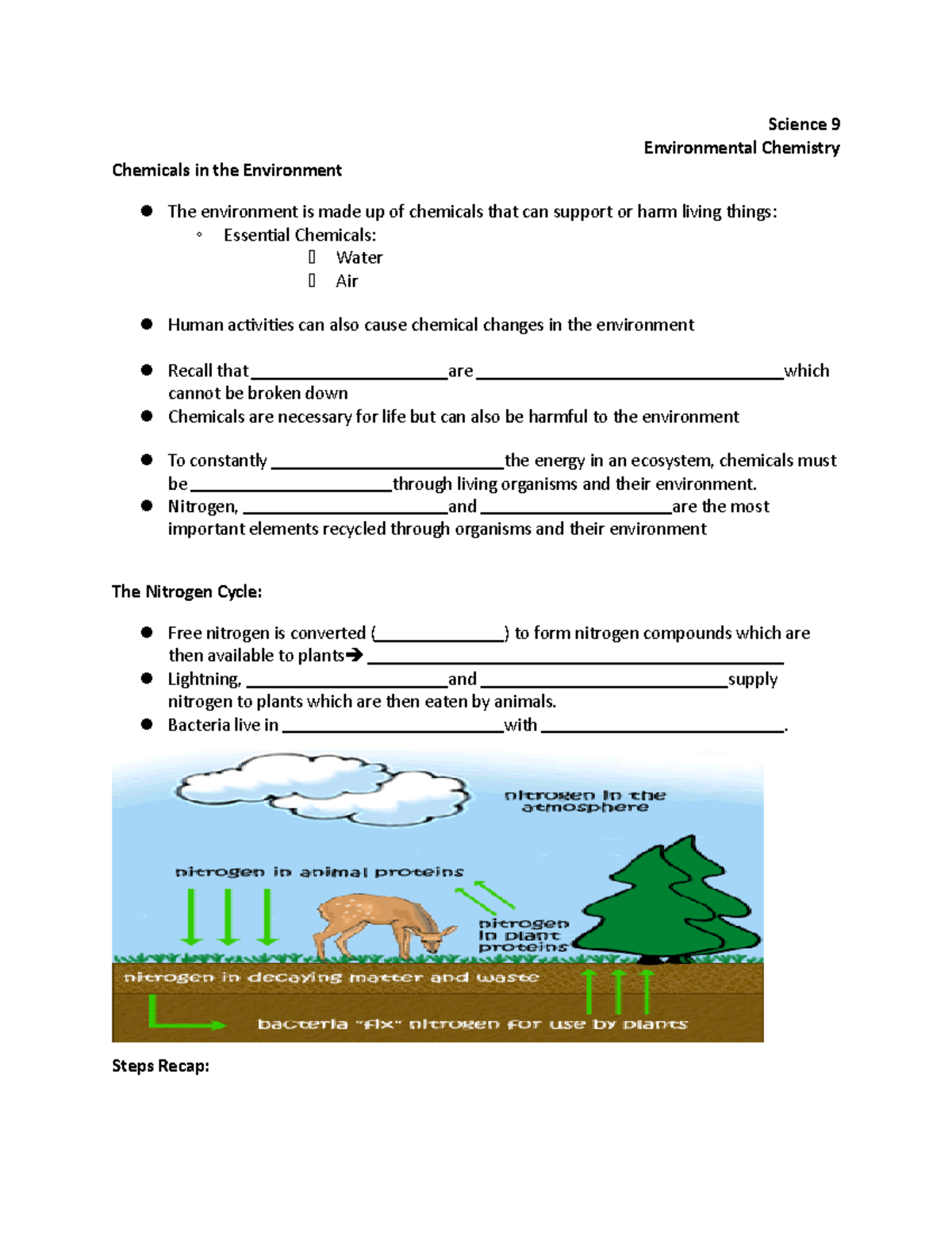 practise on past concepts - Science 9 Environmental Chemistry Chemicals ...