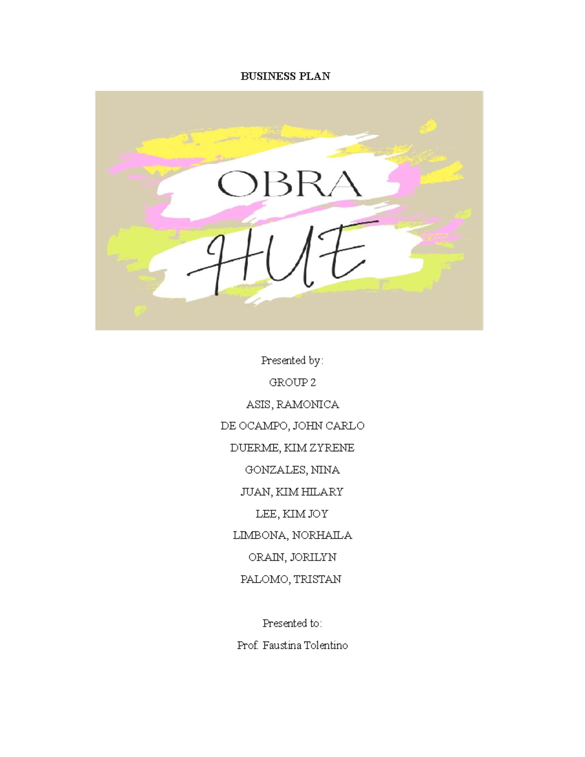 Busplan - business plan in Strategic Management - BUSINESS PLAN ...