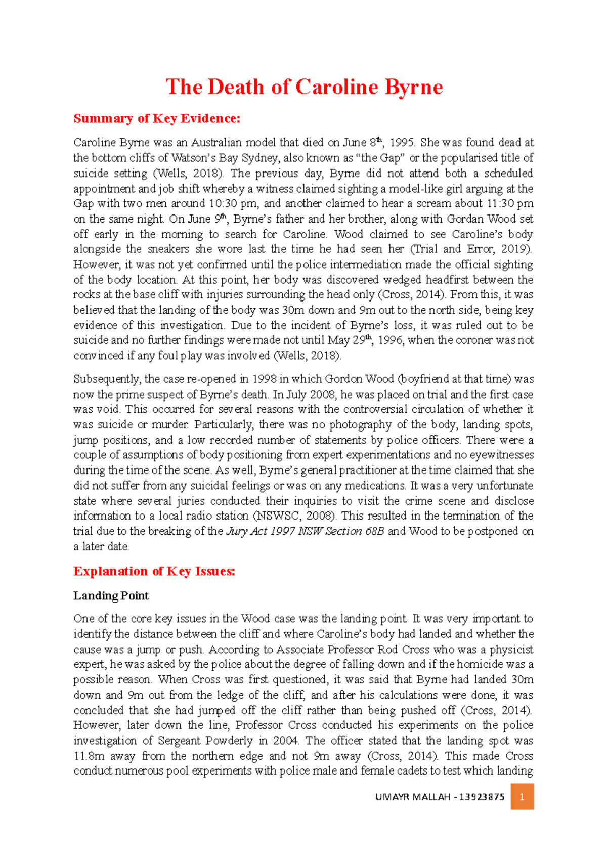 The Death of Caroline Byrne [Umayr Mallah] [13923875 ] - The Death of ...