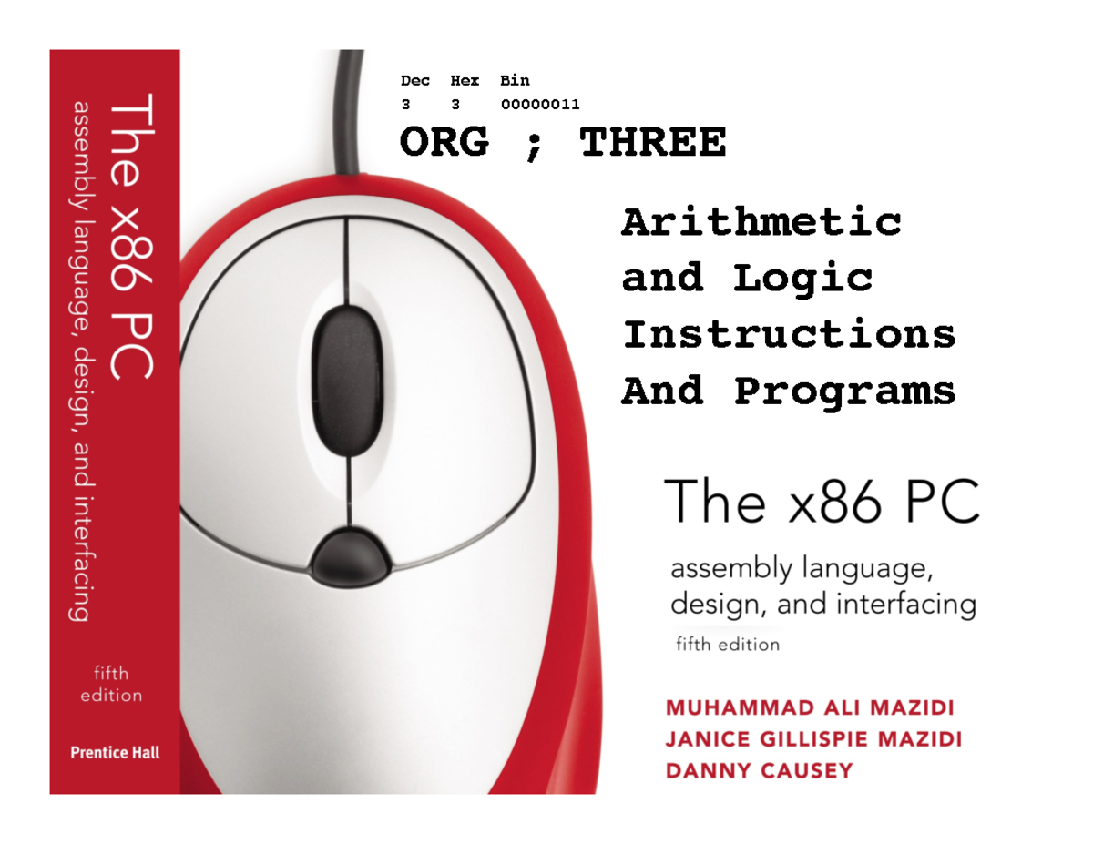 Chapter 03 - The x86 PC Assembly Language, Design, and Interfacing ...