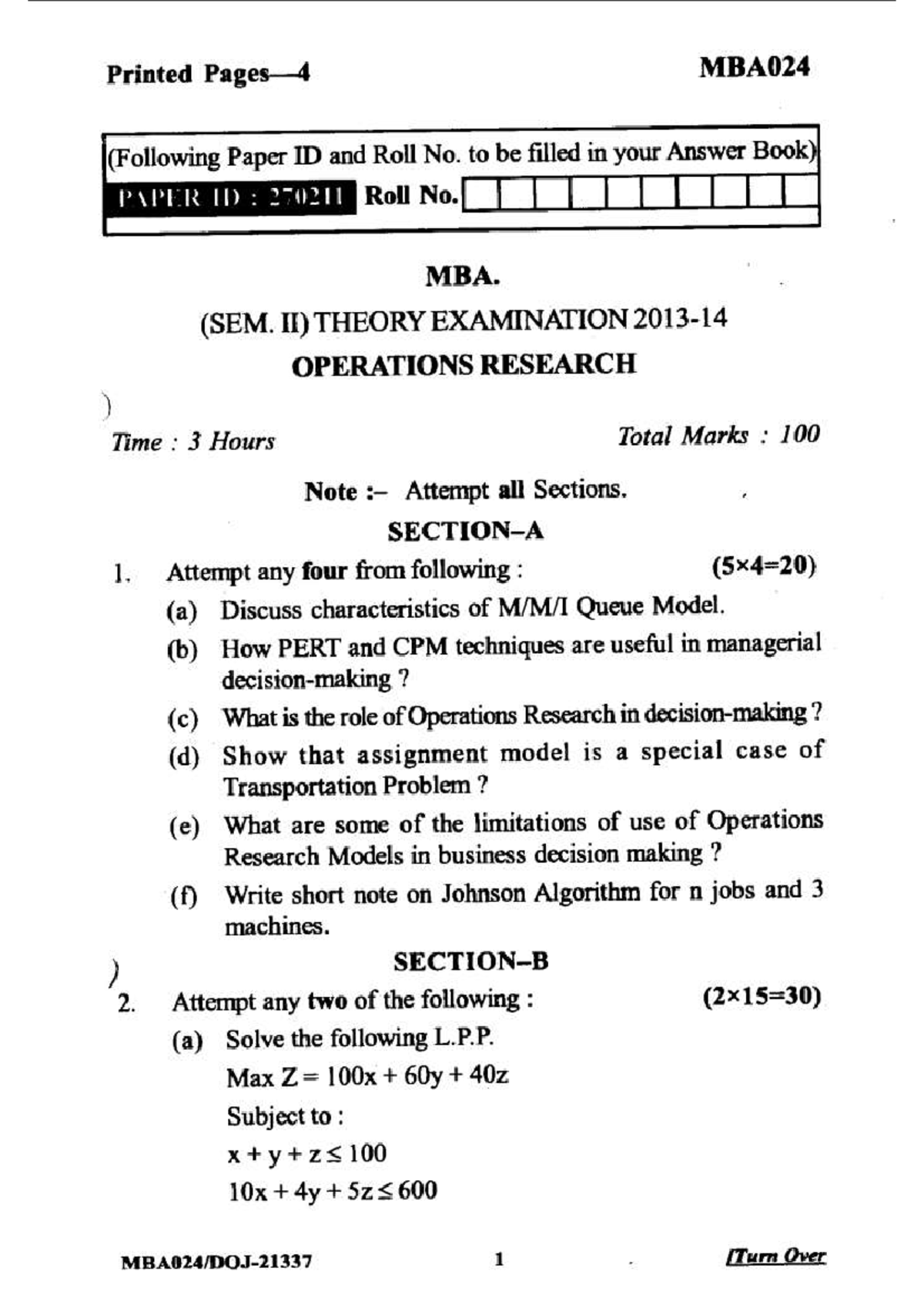 QTM (2013-2014 ) - These are previous question paper that a student can ...