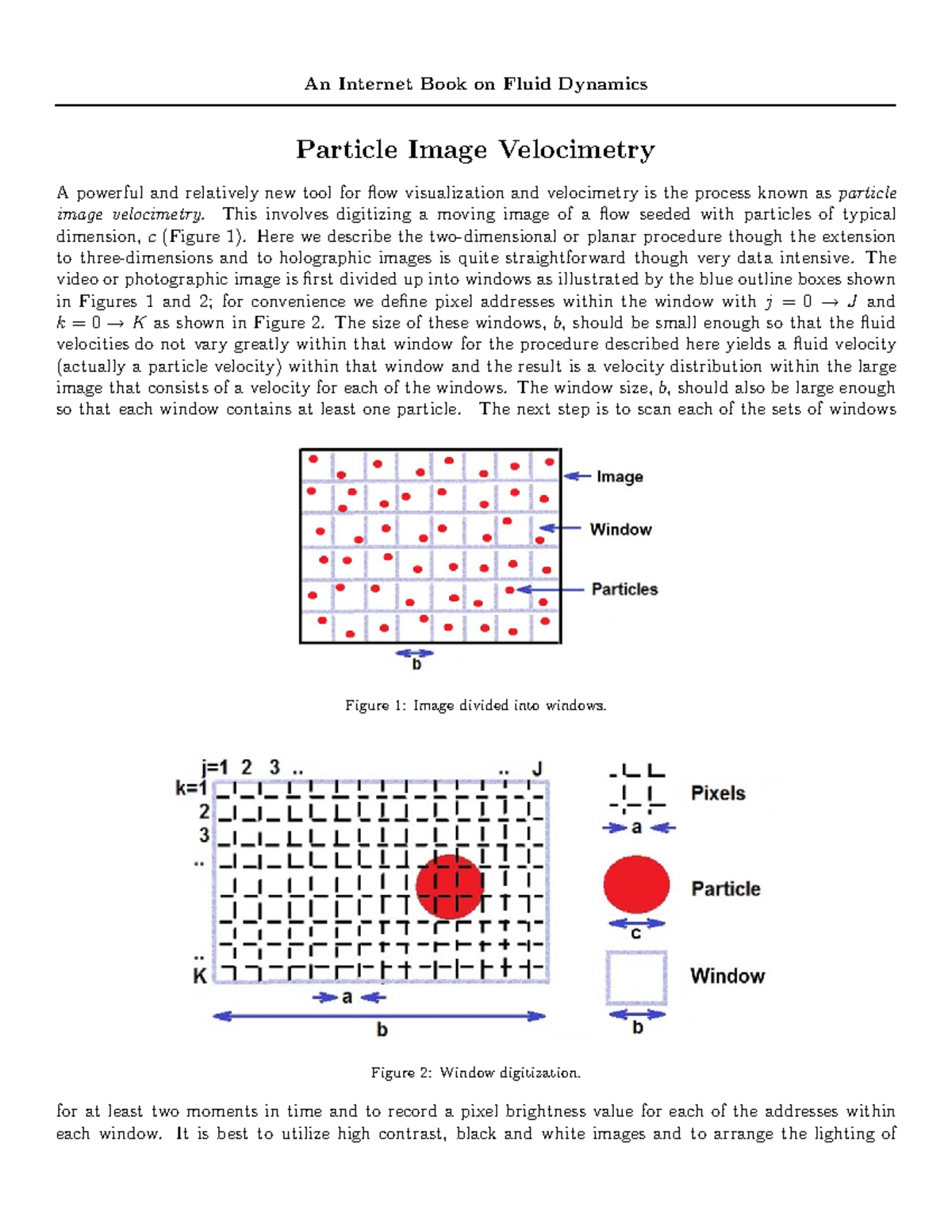 PIV experimental - An Internet Book on Fluid Dynamics Particle Image ...