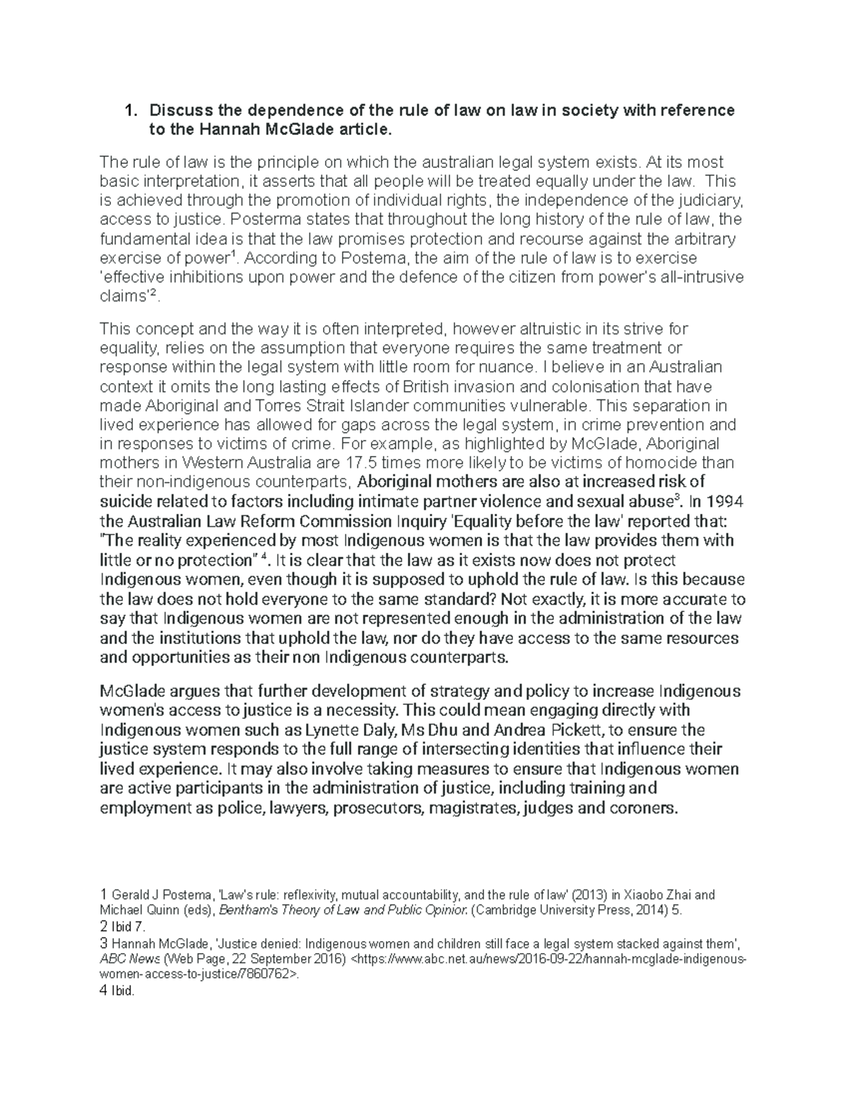 Judgement and the Rule of Law - Discuss the dependence of the rule of ...