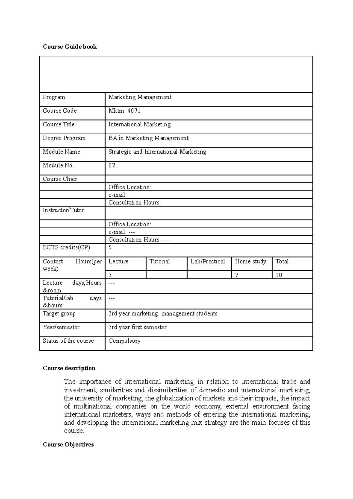 Course Guide book - Course Guide book Program Marketing Management ...