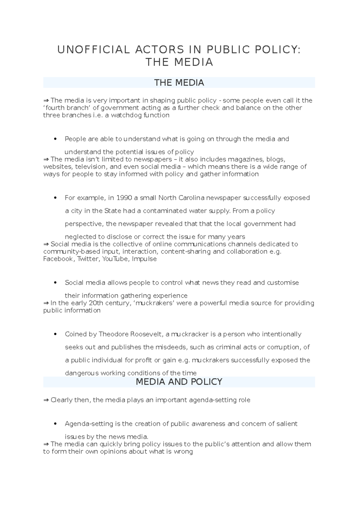 Unofficial Actors IN Public Policy - UNOFFICIAL ACTORS IN PUBLIC POLICY ...